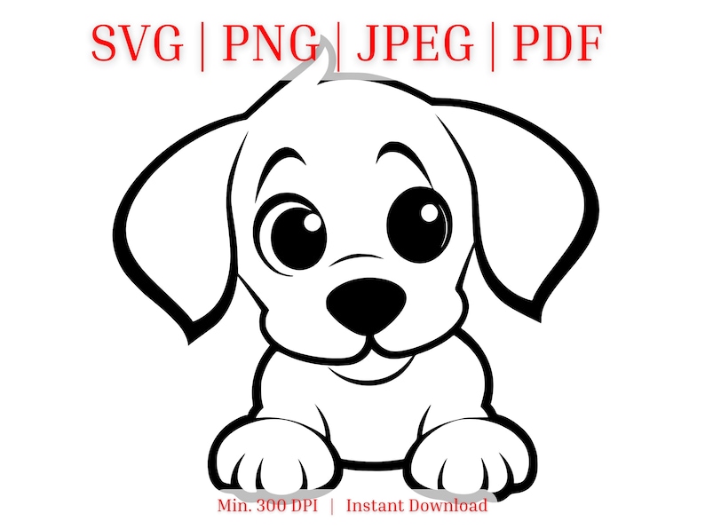 Cute Dog SVG, Cute Puppy Clipart for Shirts, Digital Download Puppy ...