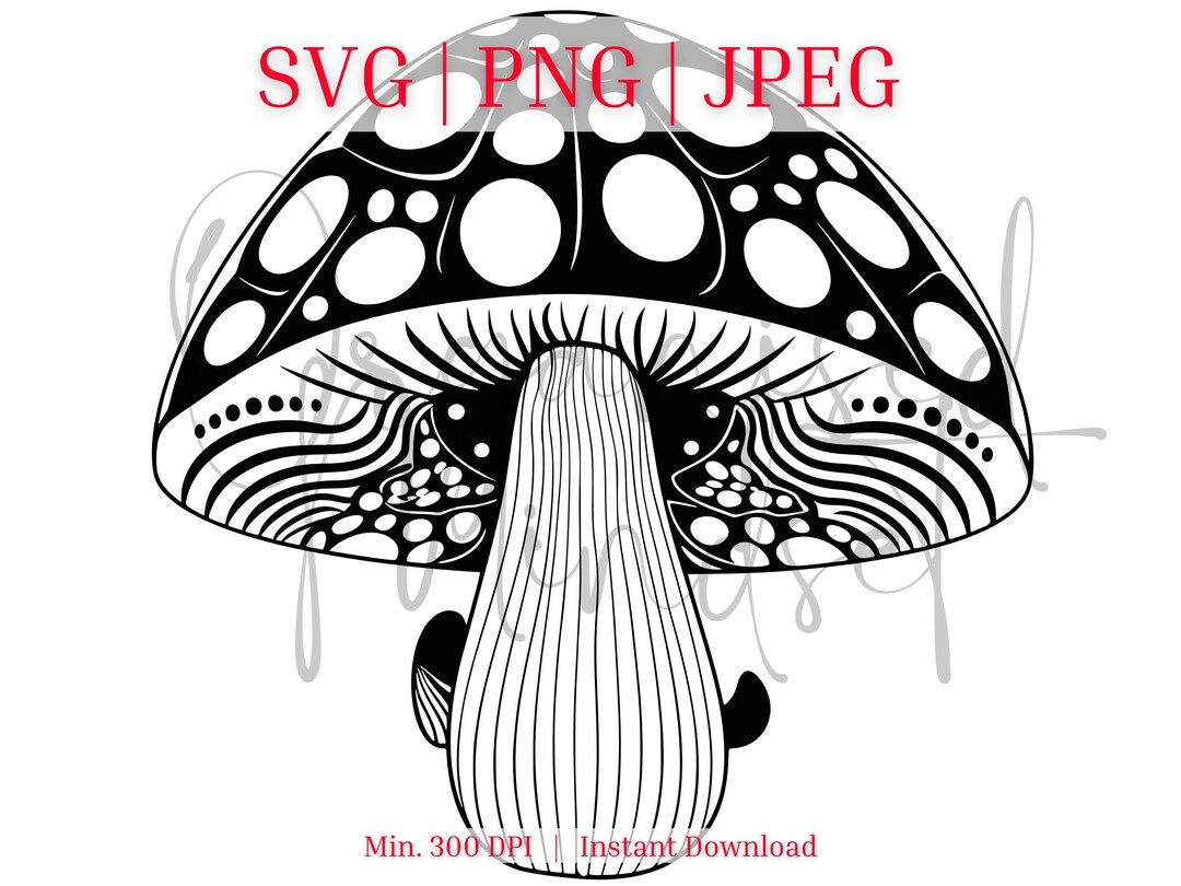 Mushroom SVG Digital Art, PNG, Clip Art, Sublimation, Ai Printable ...