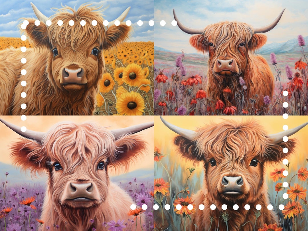 Highland Cow Cutting Board PNG: Farmhouse Kitchen Decor (digital ...