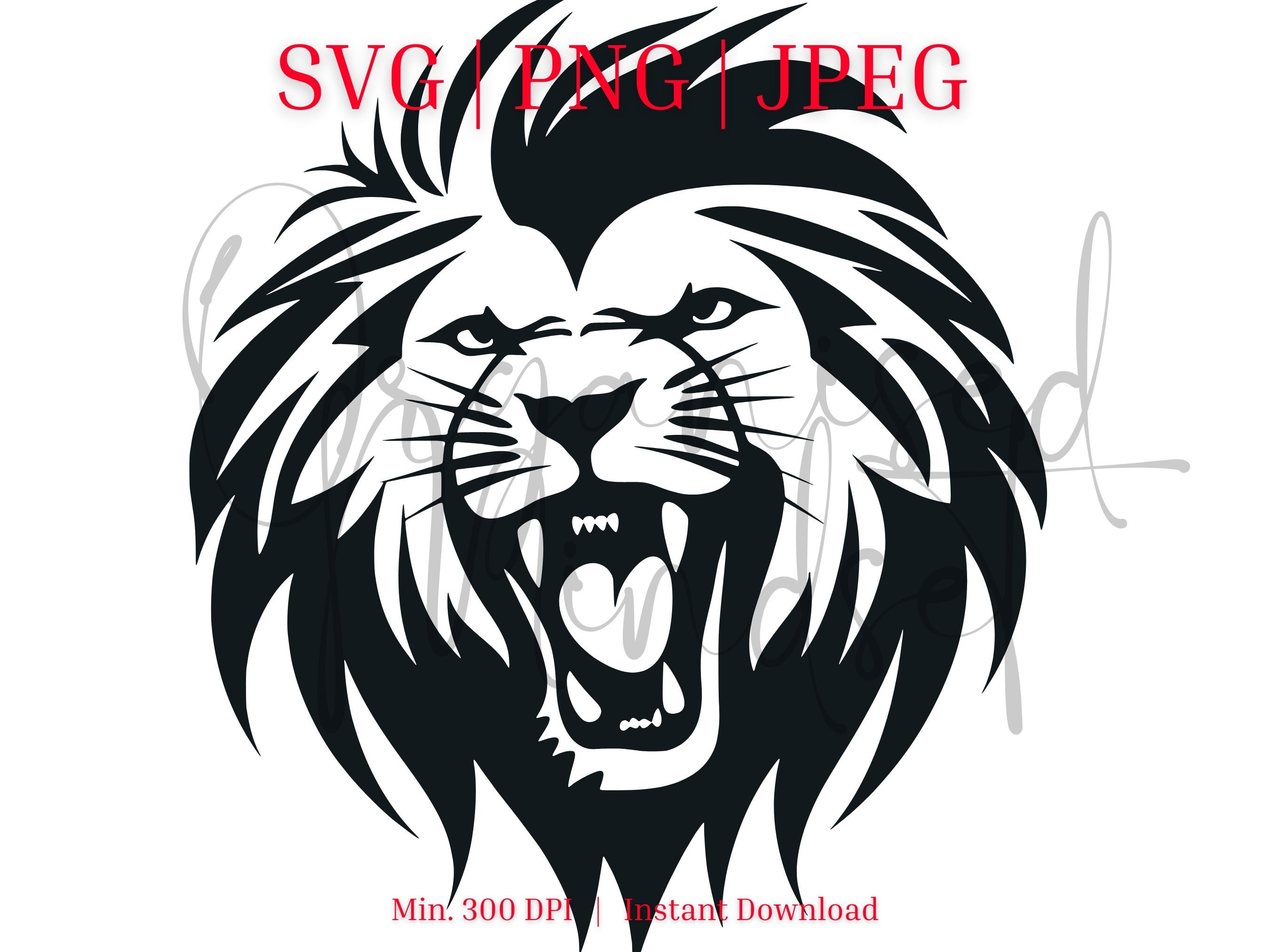 Lion Head SVG, Digital Art, PNG, Clip Art, Sublimation, Ai Printable ...