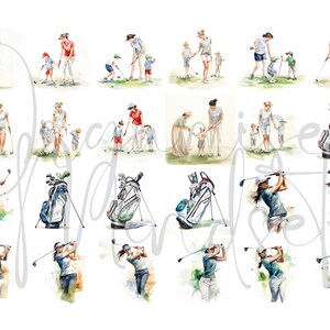 Watercolor Golf Graphics PNG - Digital Art, Clip Art, Sublimation, Ai ...