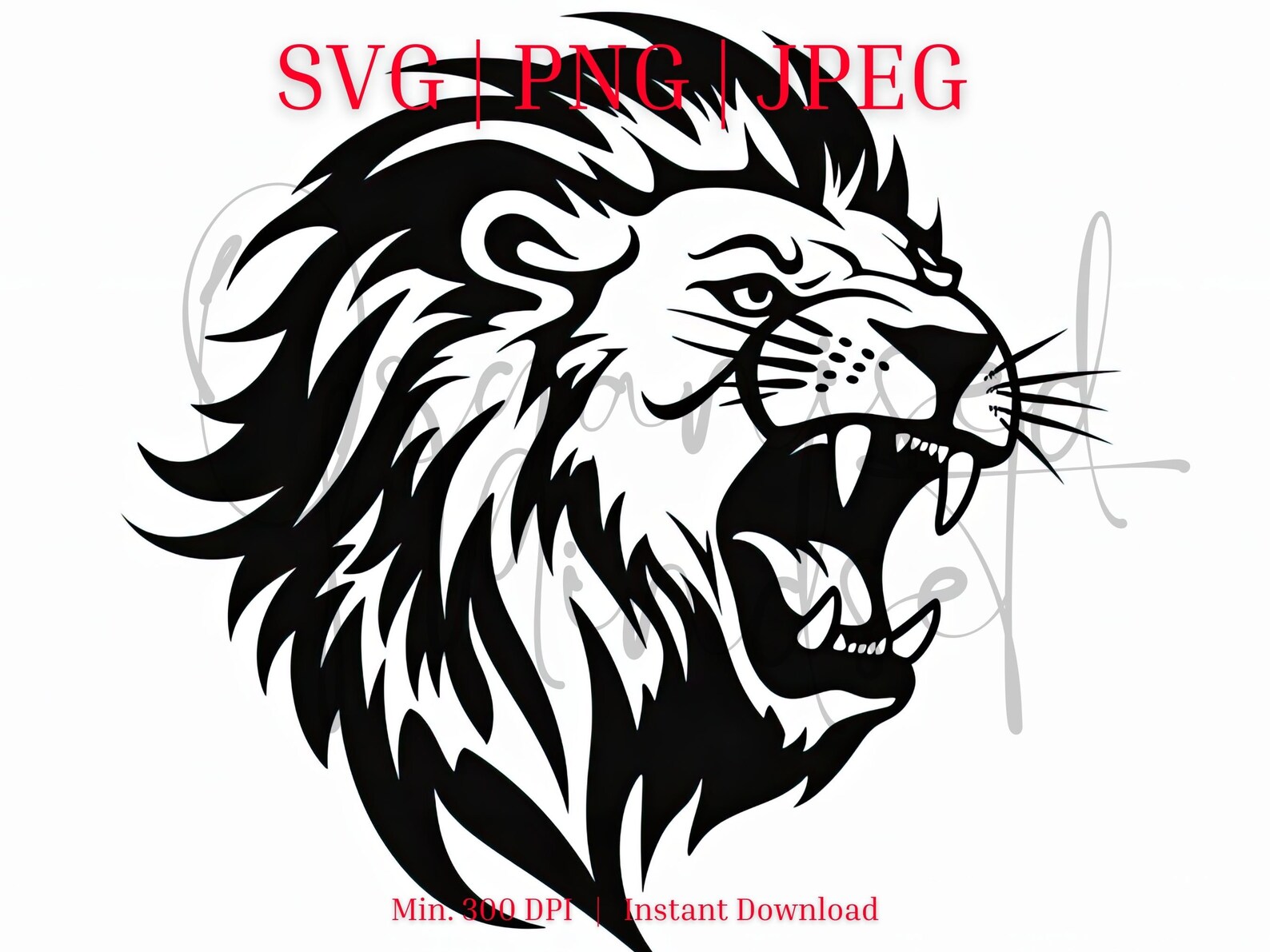 Lion Head SVG, Digital Art, PNG, Clip Art, Sublimation, Ai Printable ...