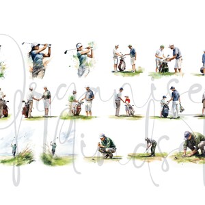 Watercolor Golf Graphics PNG - Digital Art, Clip Art, Sublimation, Ai ...