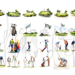 Watercolor Golf Graphics PNG - Digital Art, Clip Art, Sublimation, Ai ...