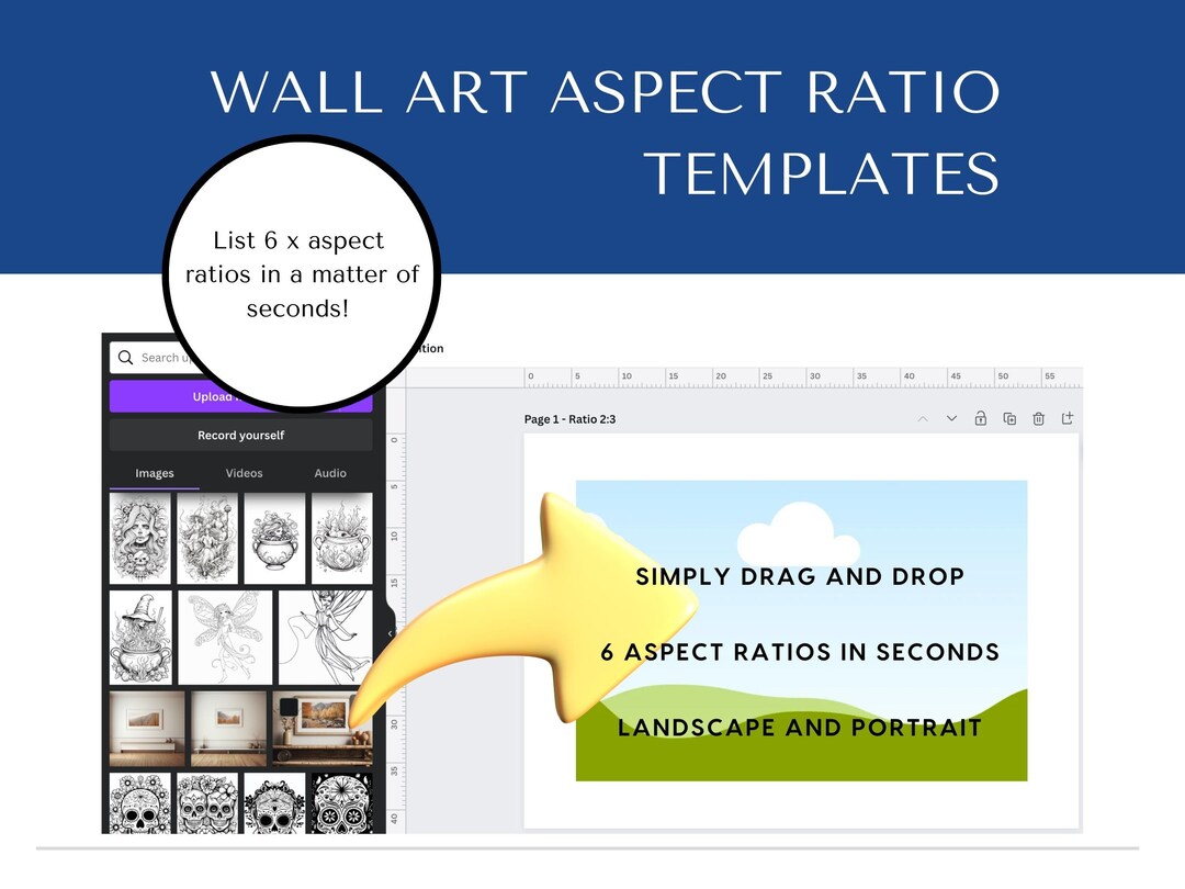 Canva WALL ART Template Bundle to Resize Your Art in 6 Aspect Ratios ...