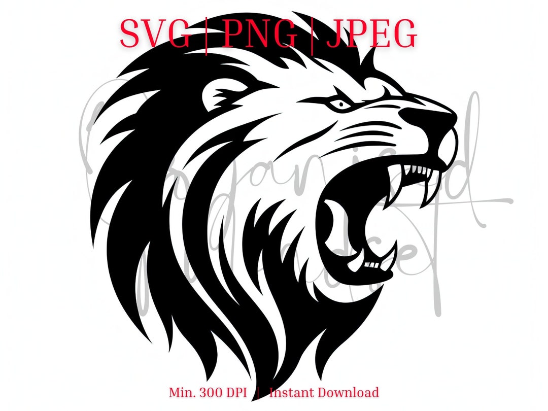 Lion Head SVG, Digital Art, PNG, Clip Art, Sublimation, Ai Printable ...