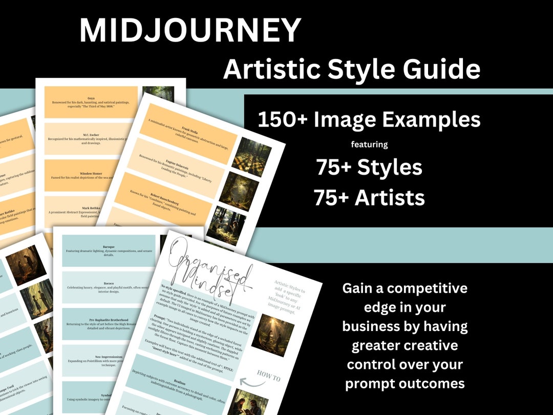 Mid Journey Prompt - Artistic Style Guide With 150+ Image Examples ...