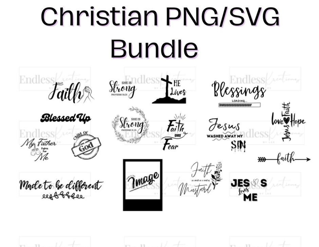 Christian Quotes PNG and Sag Bundle SVG and PNG File Digital - Etsy