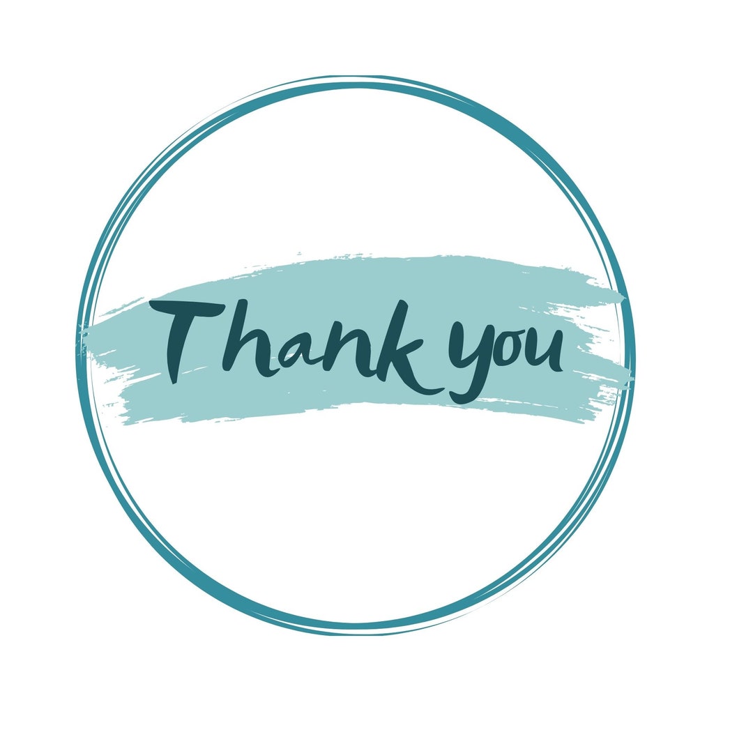 Blue Thank You Greetings Essential Blue Thank You Sticker for - Etsy