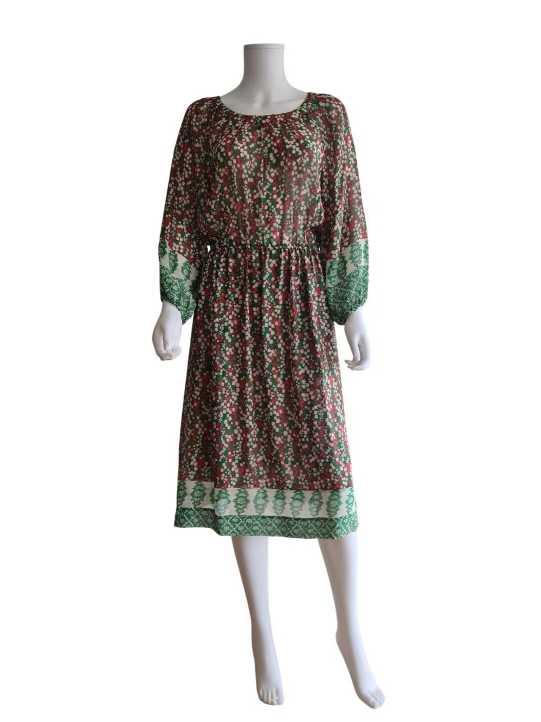 Lanvin by Jules François Crahay Late 70s Pretty Peasant Dress in Silk ...