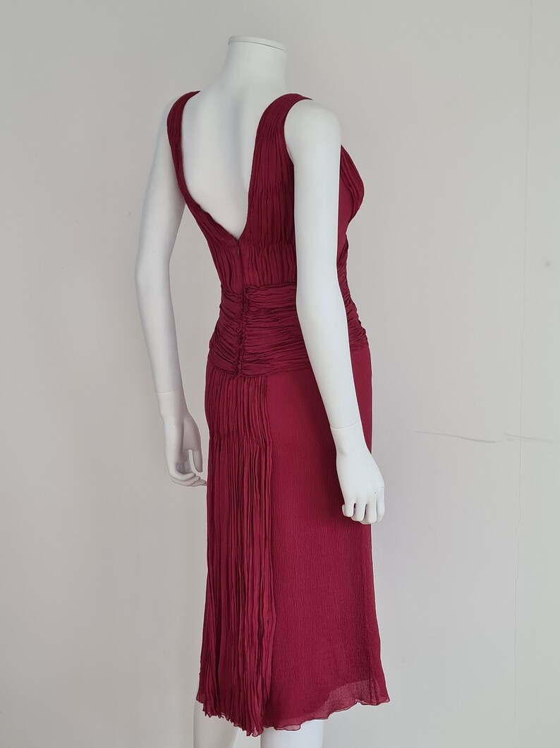 Prada Greek-style Finely Pleated Burgundy Silk Crepe Dress - Etsy