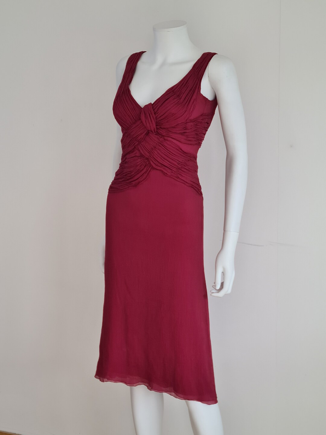 Prada Greek-style Finely Pleated Burgundy Silk Crepe Dress - Etsy