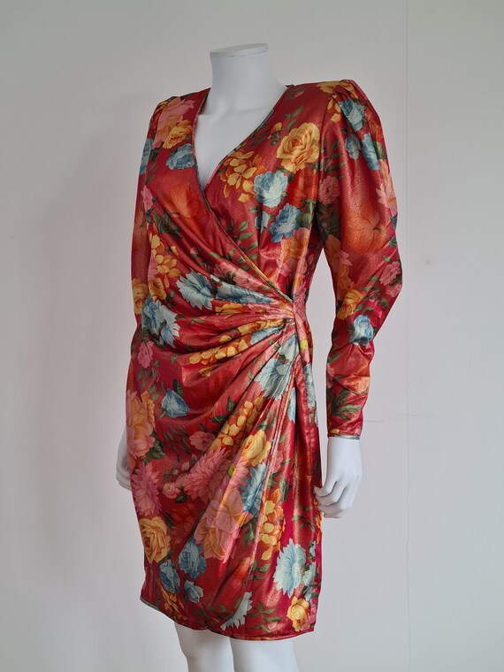 Ungaro 1980s flamboyant draped lamé dress - 80s fashi… - Gem