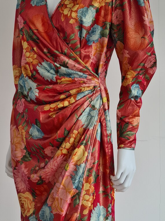 Ungaro 1980s flamboyant draped lamé dress - 80s fashi… - Gem