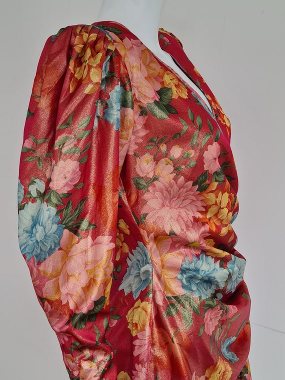 Ungaro 1980s flamboyant draped lamé dress - 80s fashi… - Gem