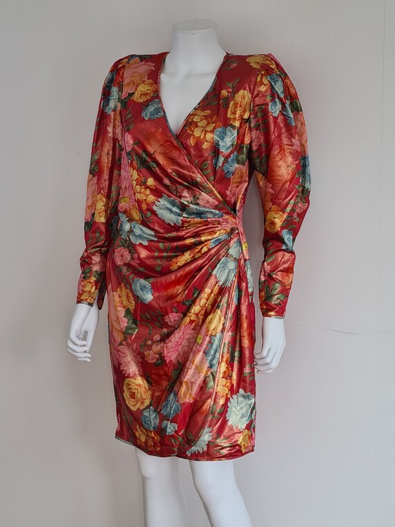 Ungaro 1980s flamboyant draped lamé dress - 80s fashi… - Gem
