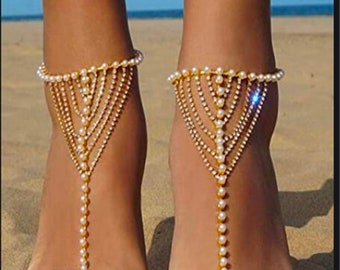 Anklet With Toe Ring - Etsy