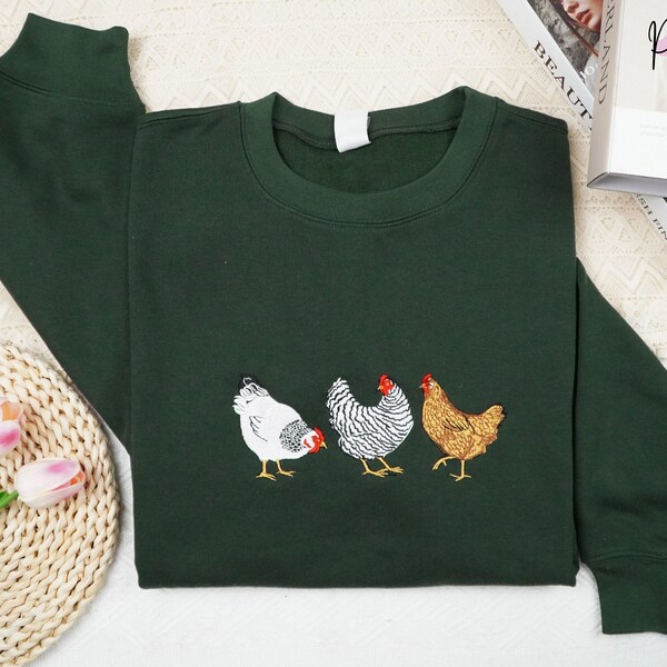 Embroidered Chicken - Etsy
