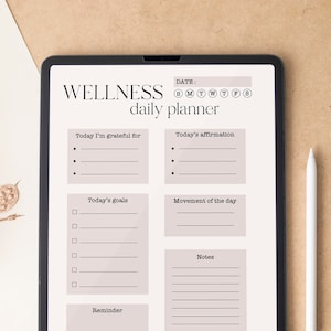 Wellness Daily Planner, Mental Health Journaling, Daily Journal ...