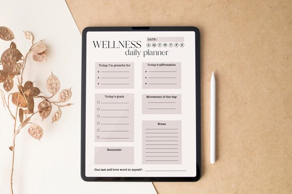 Wellness Daily Planner Mental Health Journaling Daily - Etsy
