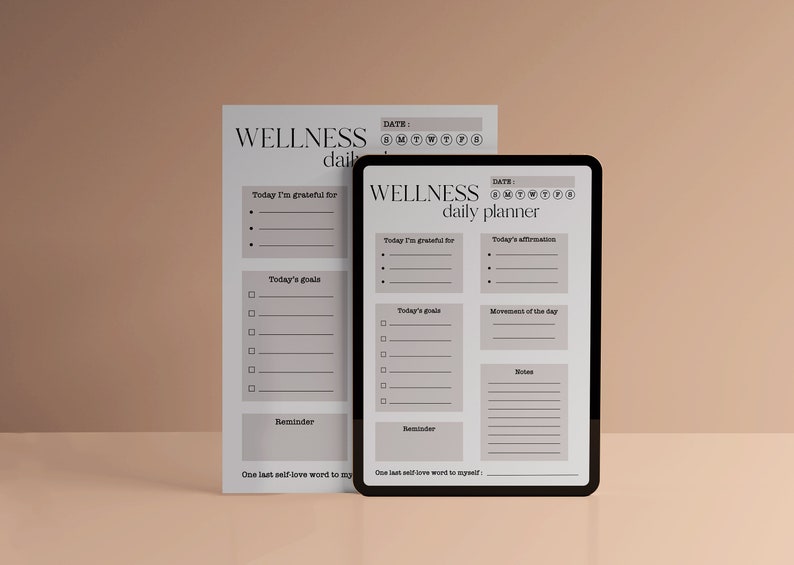 Wellness Daily Planner, Mental Health Journaling, Daily Journal ...