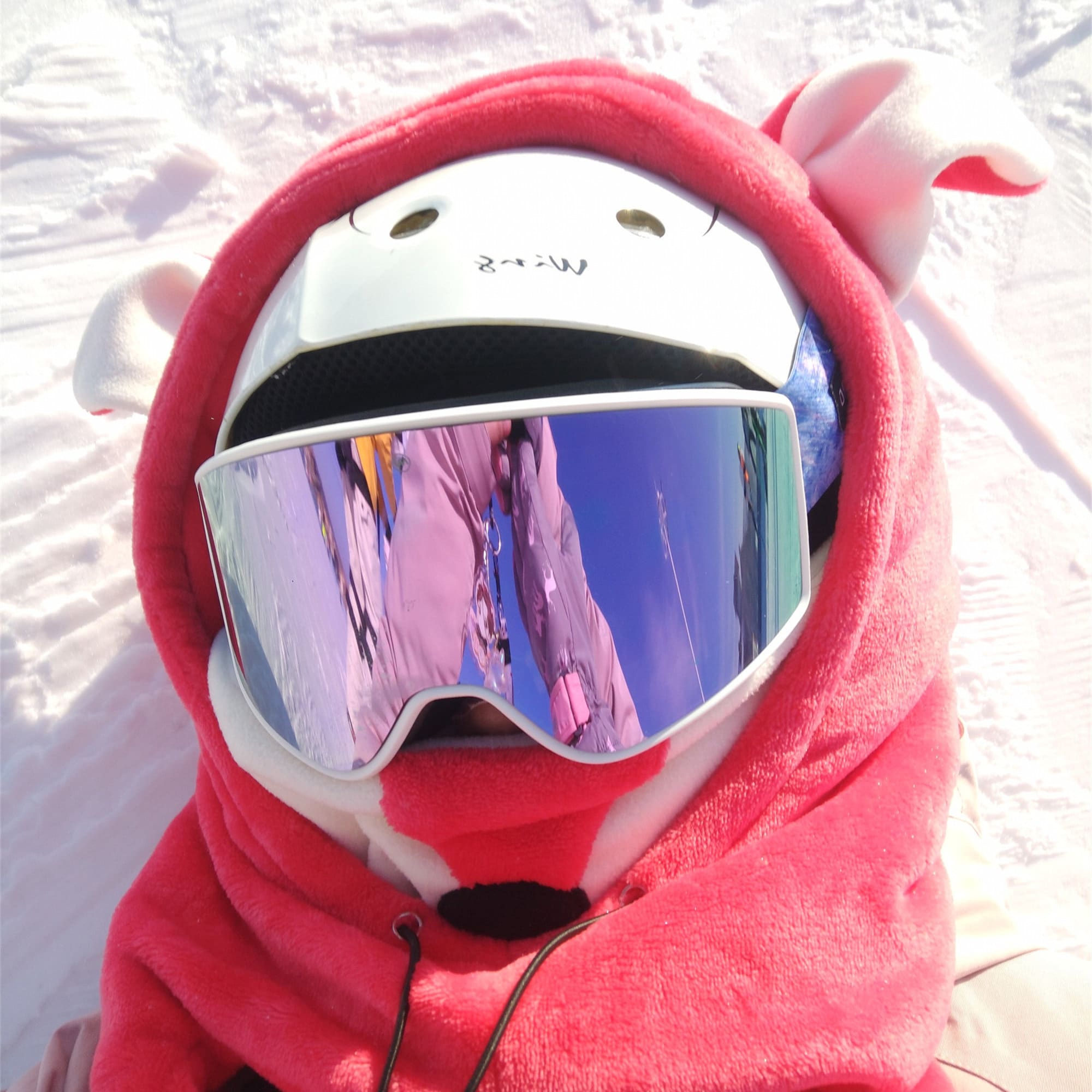 Red Fox Moving Ears Ski Mask Hood Balaclava Hat, Winter Outdoor Hoodie ...