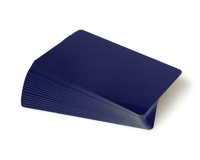 Dark Blue Blank Plastic Cards, CR80 CR80, PVC 760 Microns 1 Pack - Etsy