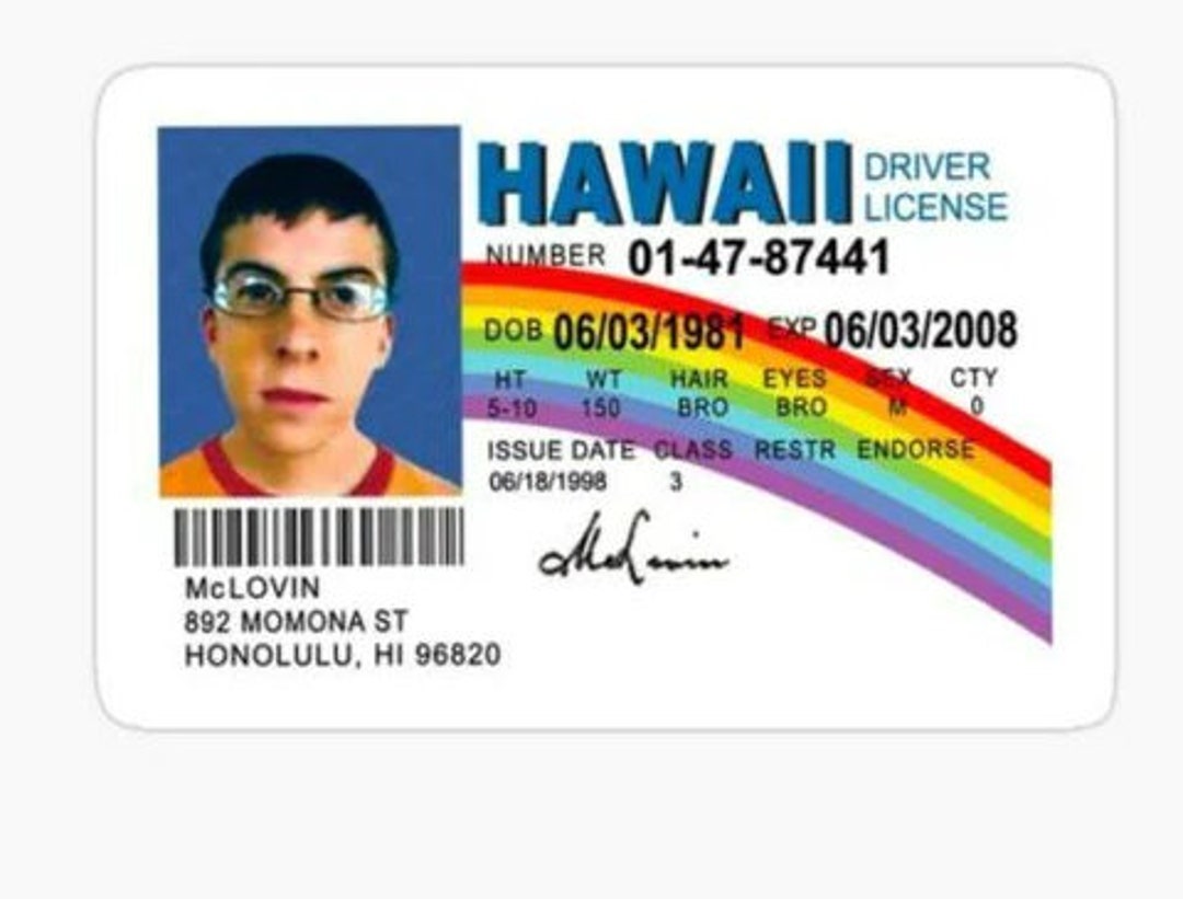 McLovin SUPERBAD Plastic ID Card Film Novelty Prop Replica - Etsy México