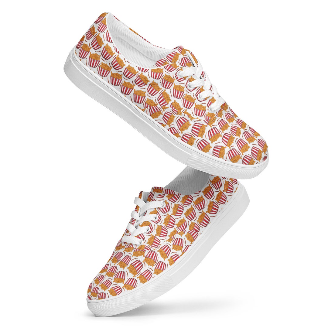 Fried Chicken Canvas Shoes Women, Junk Food Lover Gift for Her, Comfy ...