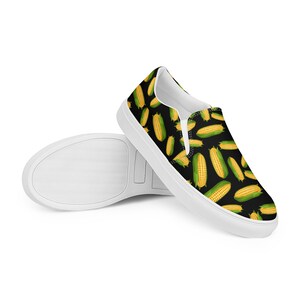 Corn on the Cob Food Printed Canvas Shoes Mens, Comfortable Slip-on ...