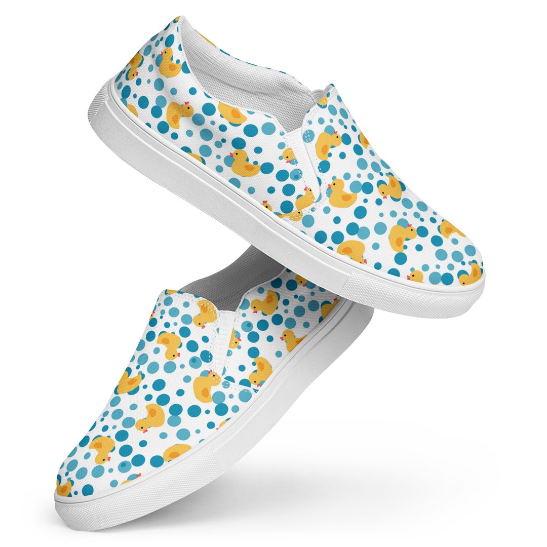 Rubber Duck Canvas Shoes Women, Duck Lover Gift, AOP Streetwear Canvas ...