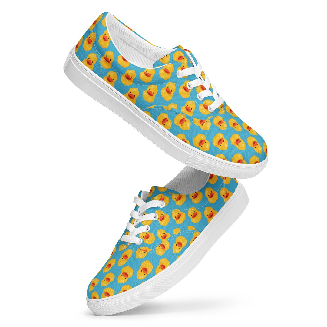 Rubber Duck Canvas Shoes Women, Duck Lover Gift, AOP Streetwear Canvas ...