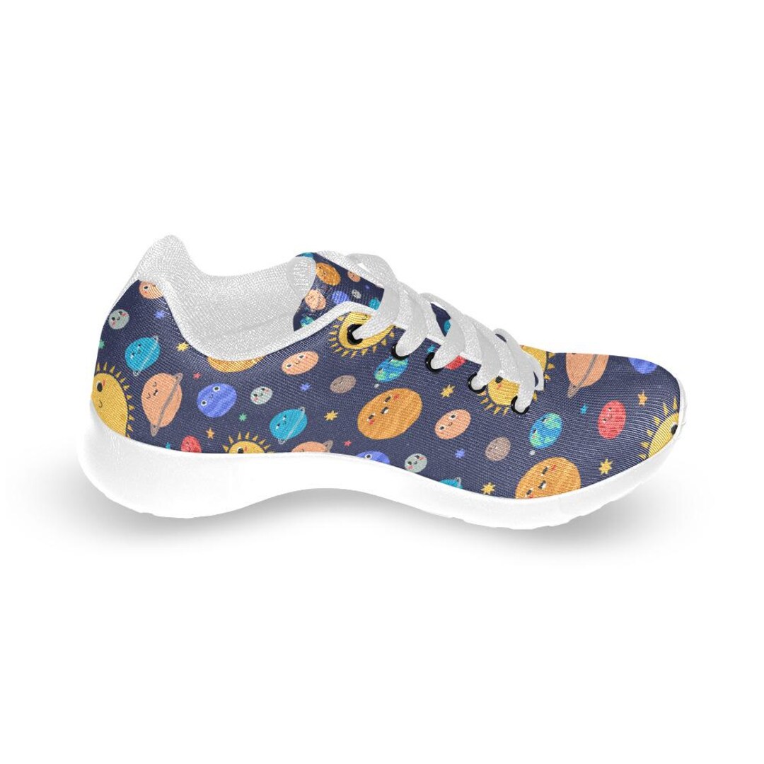 Universe Planets Print Kids Sneakers, Outerspace Galaxy AOP Stylish ...