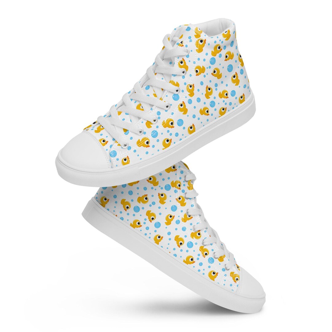 Rubber Ducky Canvas Shoes Men, Duck Lover Gift, AOP Streetwear Canvas ...
