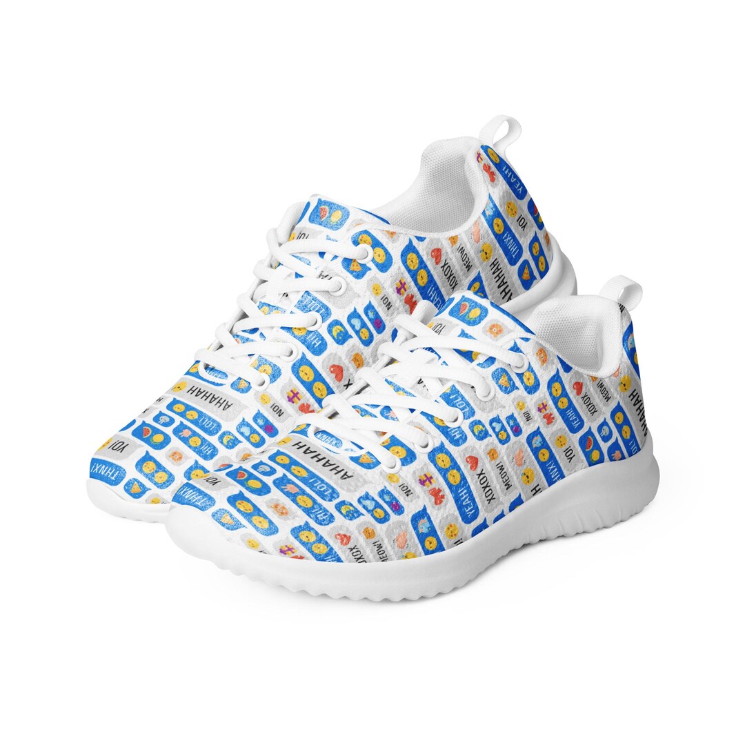 Emojis Emoticons Printed Men's Athletic Shoes, Comfy Gym Fitness Shoes ...