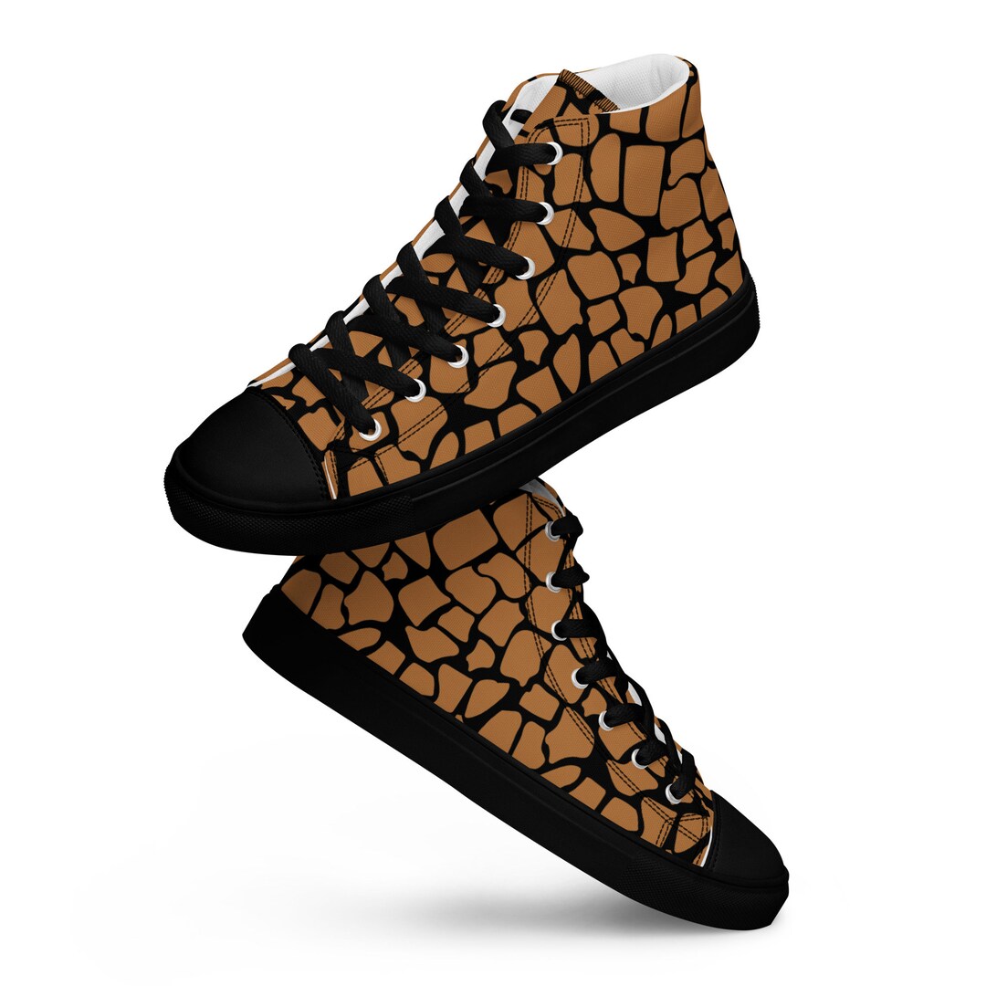 Giraffe Printed Women's High-top Sneakers, Giraffe Lover Gifts for Her ...