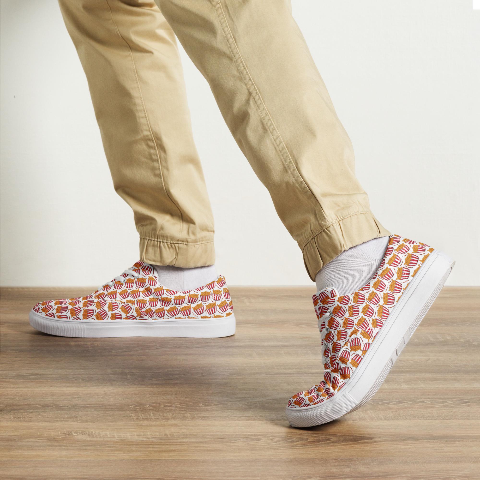 Fried Chicken Fast Food Canvas Shoes Mens, Comfortable Lace-up Summer ...