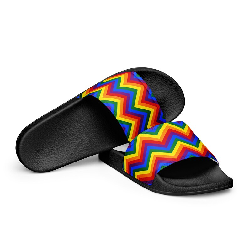 LGBTQ Pride Slide Sandals, Lesbian Summer Beach Sandals Shoes ...