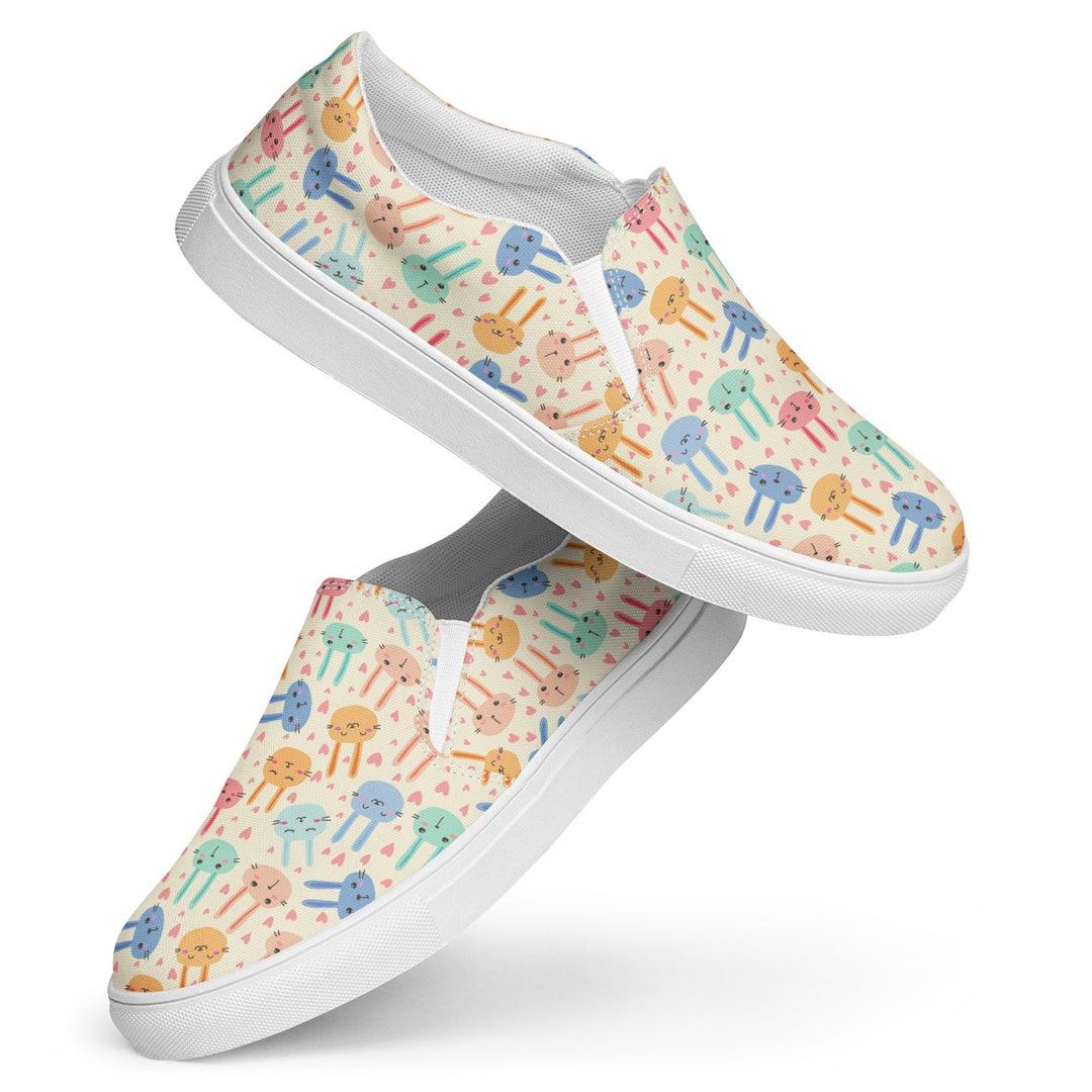 Bunny Rabbits Canvas Shoes Women, Rabbit Lovers Gift, Rabbit Footwear ...
