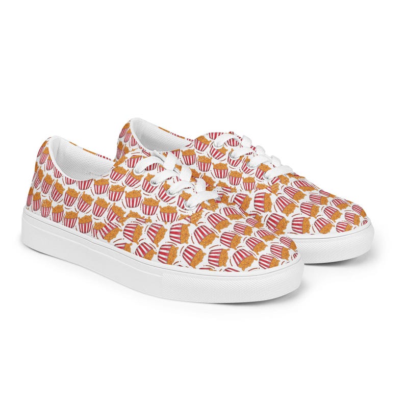 Fried Chicken Fast Food Canvas Shoes Mens, Comfortable Lace-up Summer ...