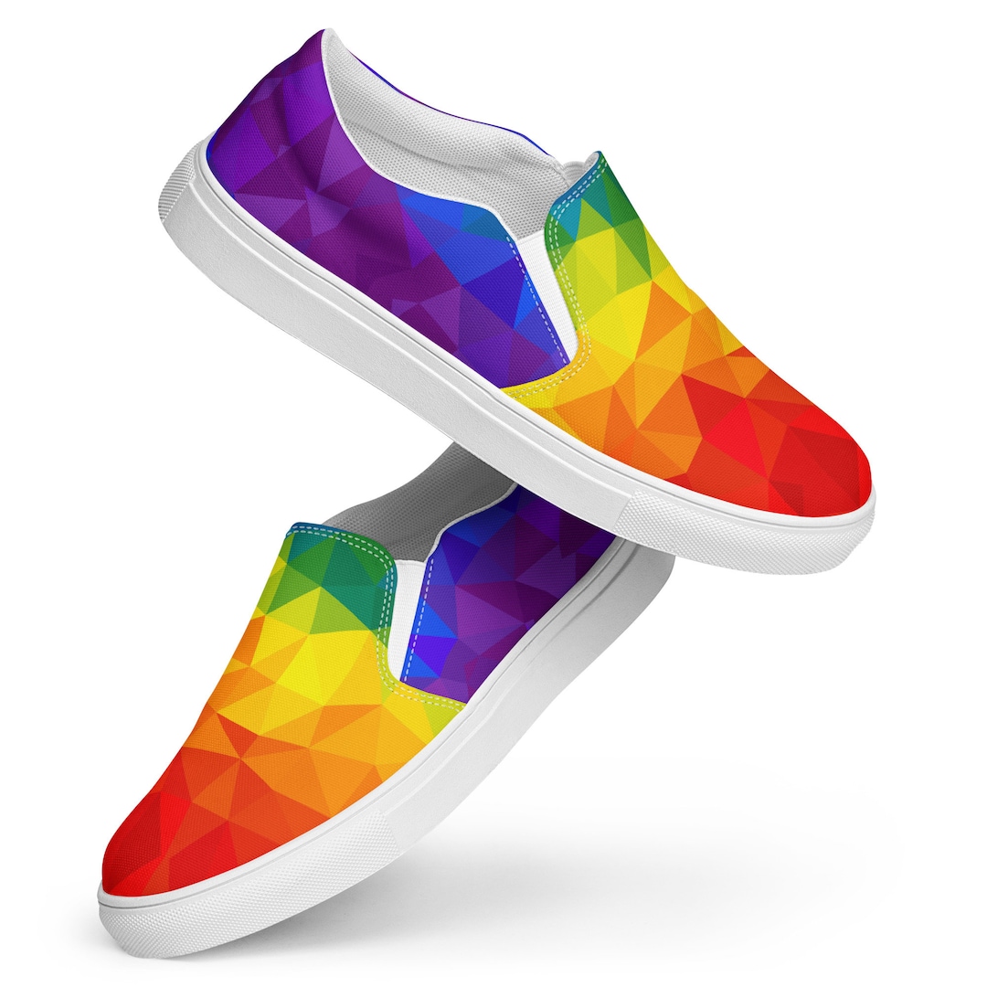 Rainbow Pride Men's Canvas Shoes, Gay Pride Slip-on Shoes, LGBTQ Shoes ...