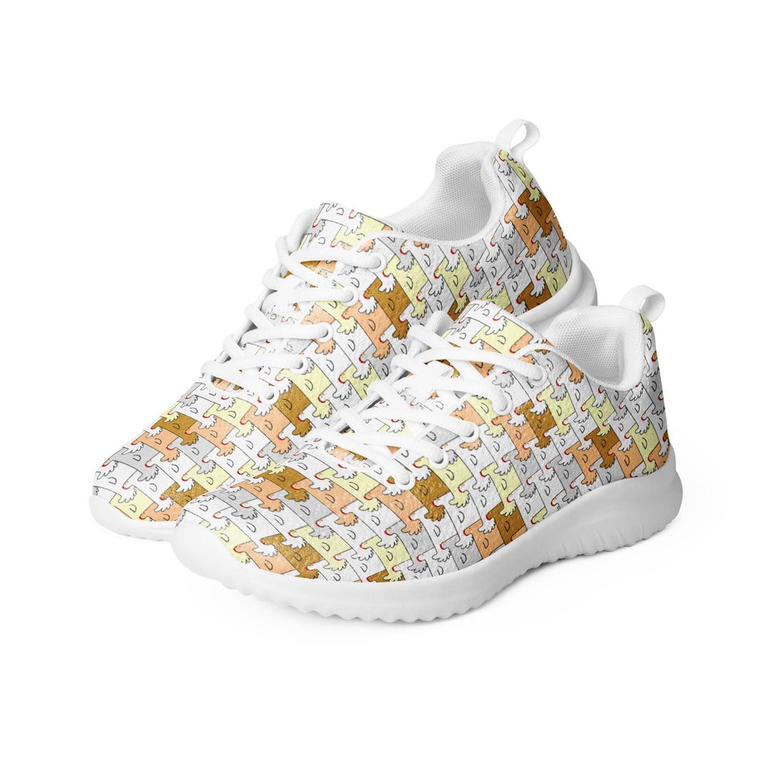 Chicken Farm Animal Printed Men's Athletic Shoes, All Over Print Gym ...