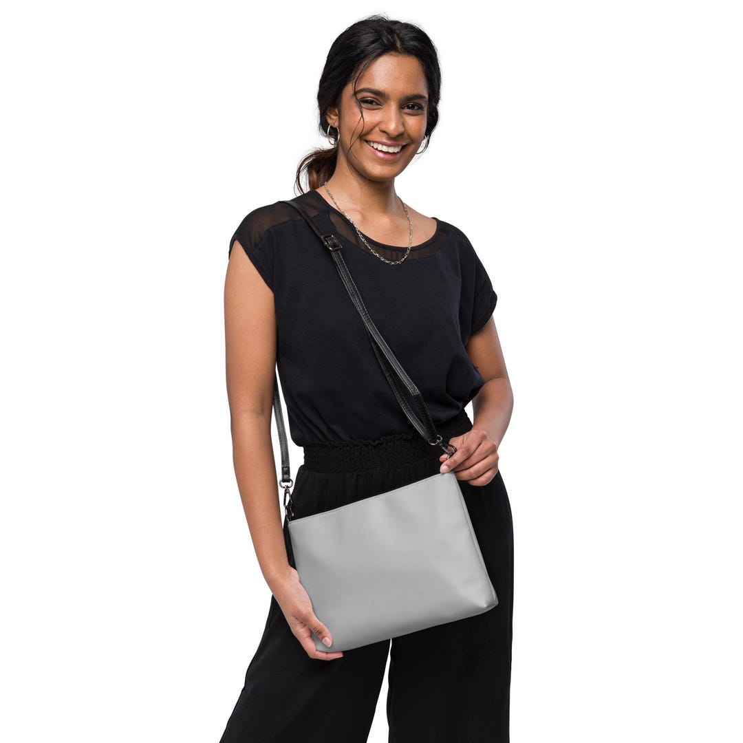 Solid Stone Gray Crossbody Bag Women, Travel Essentials Bag, Small Accessories Bag, Toiletry Bag ...