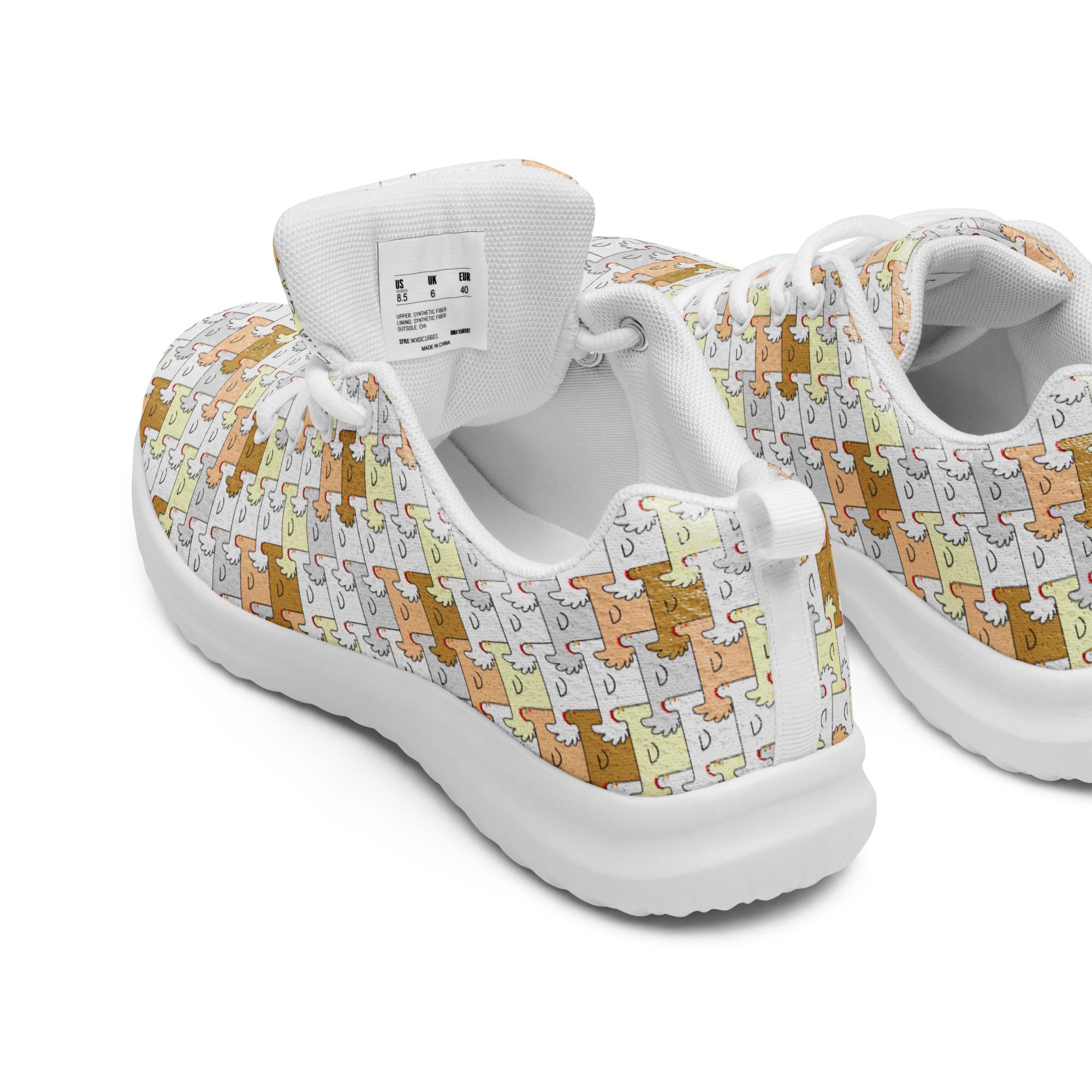 Chicken Farm Animal Printed Men's Athletic Shoes, All Over Print Gym ...