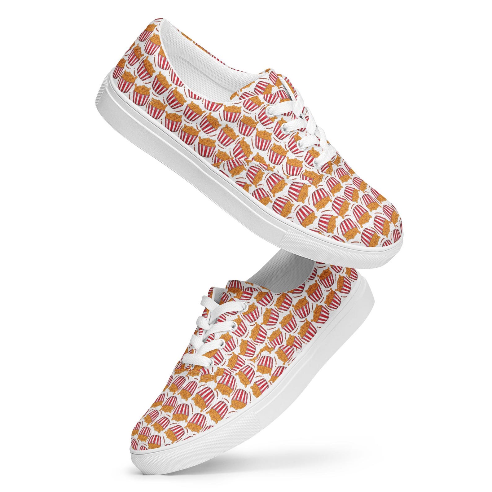 Fried Chicken Fast Food Canvas Shoes Mens, Comfortable Lace-up Summer ...
