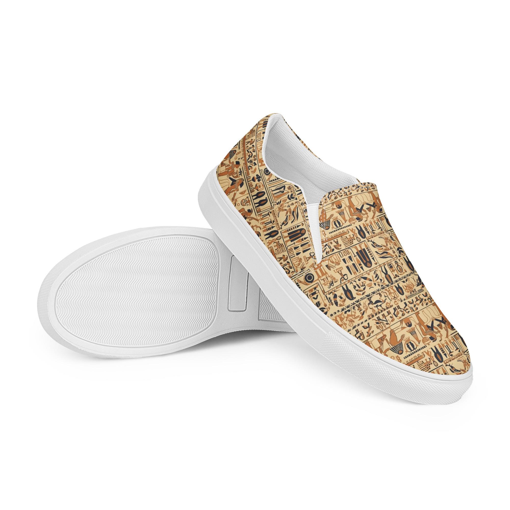 Egyptian Hieroglyphics Canvas Shoes Women, Ancient Egypt Canvas ...