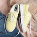 Solid Pastel Yellow Canvas Shoes Women, Light Yellow Casual Lace-up ...