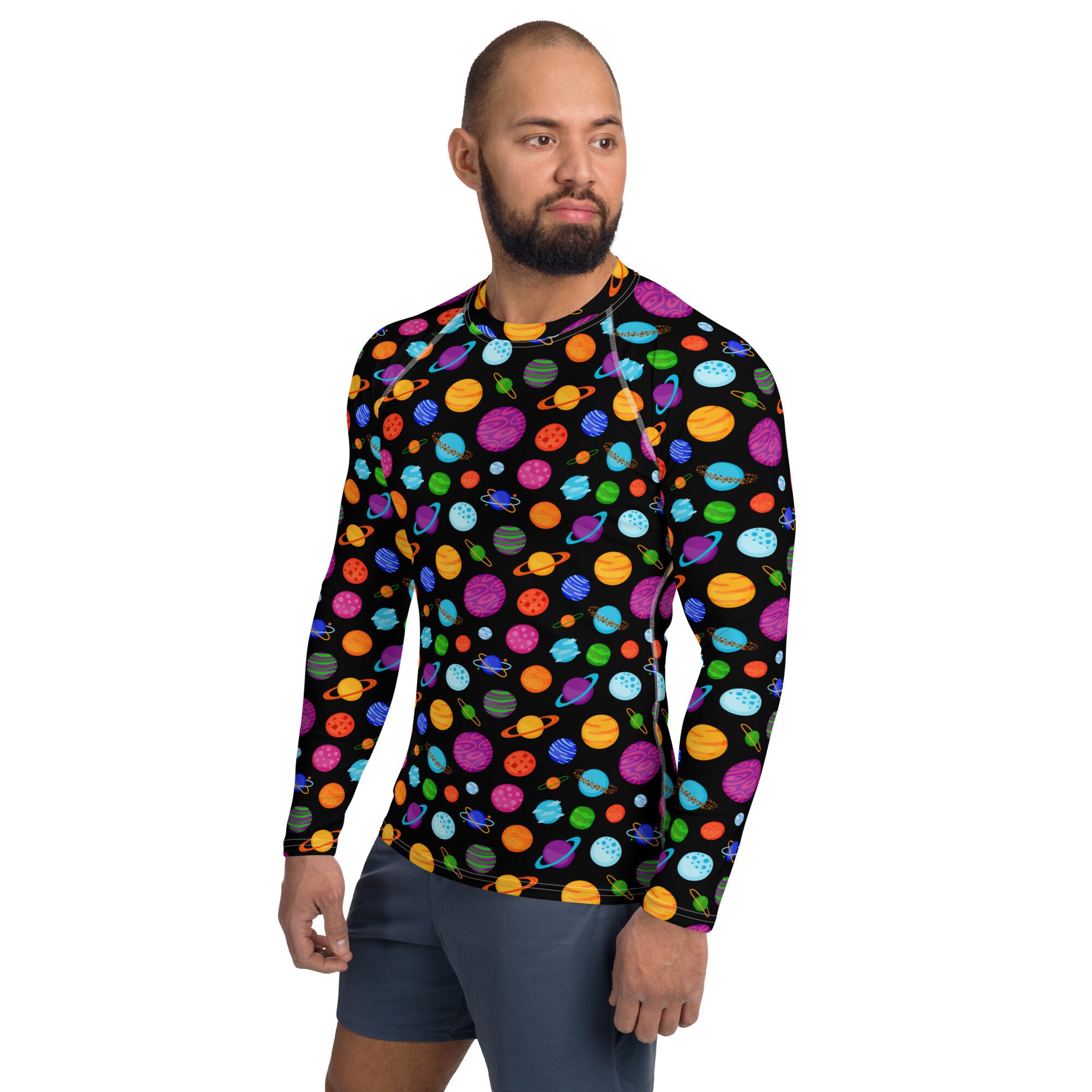 Planets Solar System Rash Guard, Yoga Workout Fitness Rash Guard ...