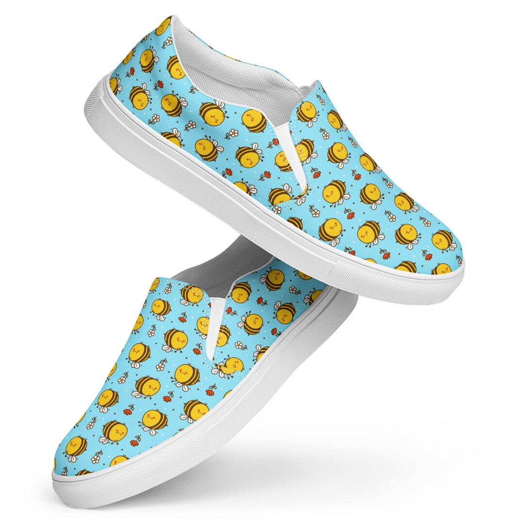 Bumblebees Insects Canvas Shoes for Men, Aesthetic Designer Slip-on ...