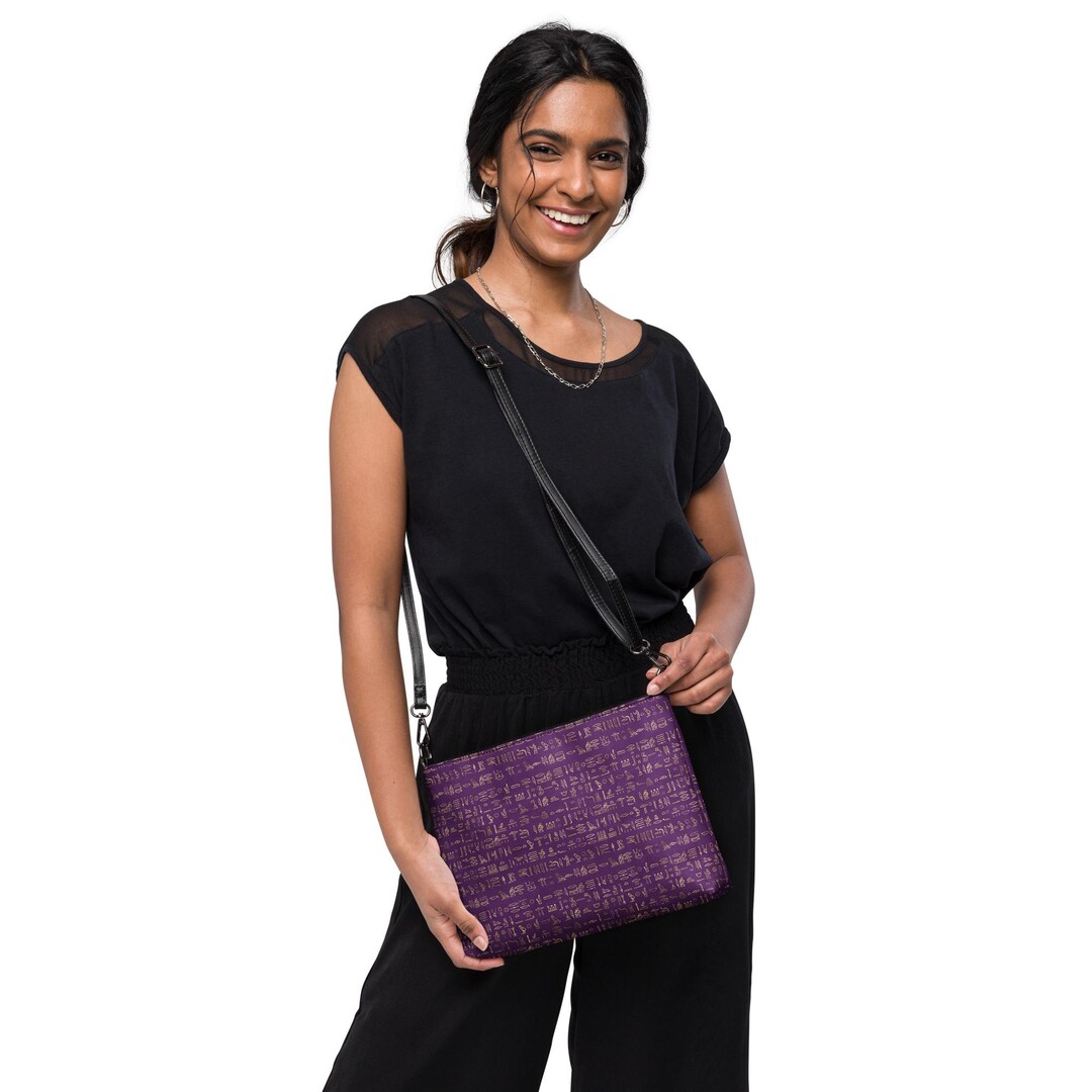 Egypt Hieroglyphics Printed Crossbody Bag, Egyptian Women All Over ...